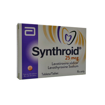 SYNTHROID 25 mcg x 30 TABLETAS -0838 | Aliviomeds