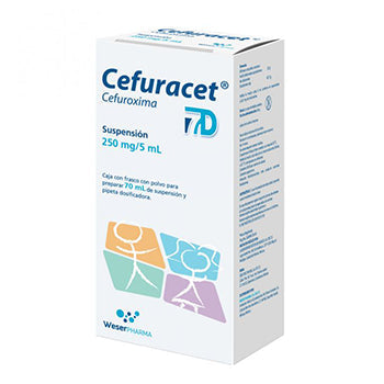 CEFURACET 7D SUSPENSION 250 mg/5 mL CAJA CON FRASCO PARA PREPARAR 70 m ...