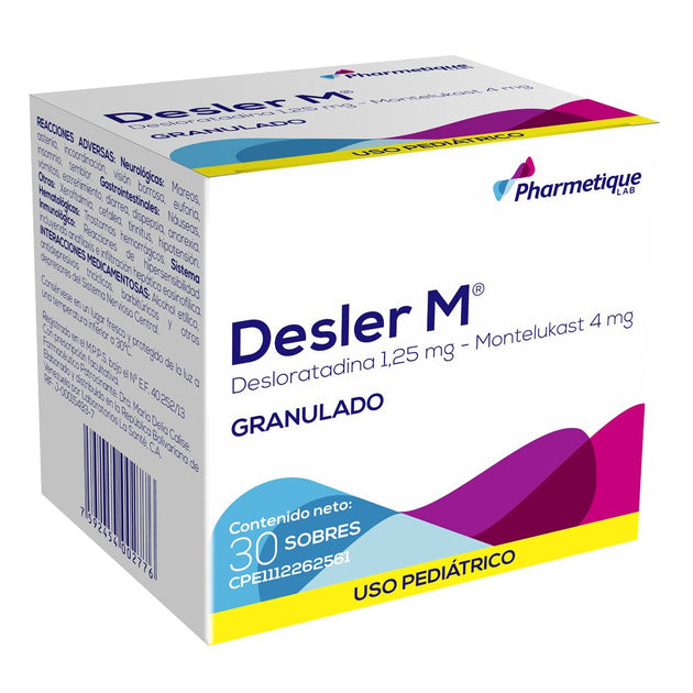 Desler M Pediátrico 1,25mg/4mg x 30 Sobres | Aliviomeds