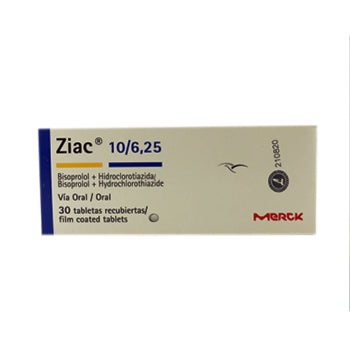 ZIAC 10/6.25 mg x 30 TABLETAS -52193 | Aliviomeds